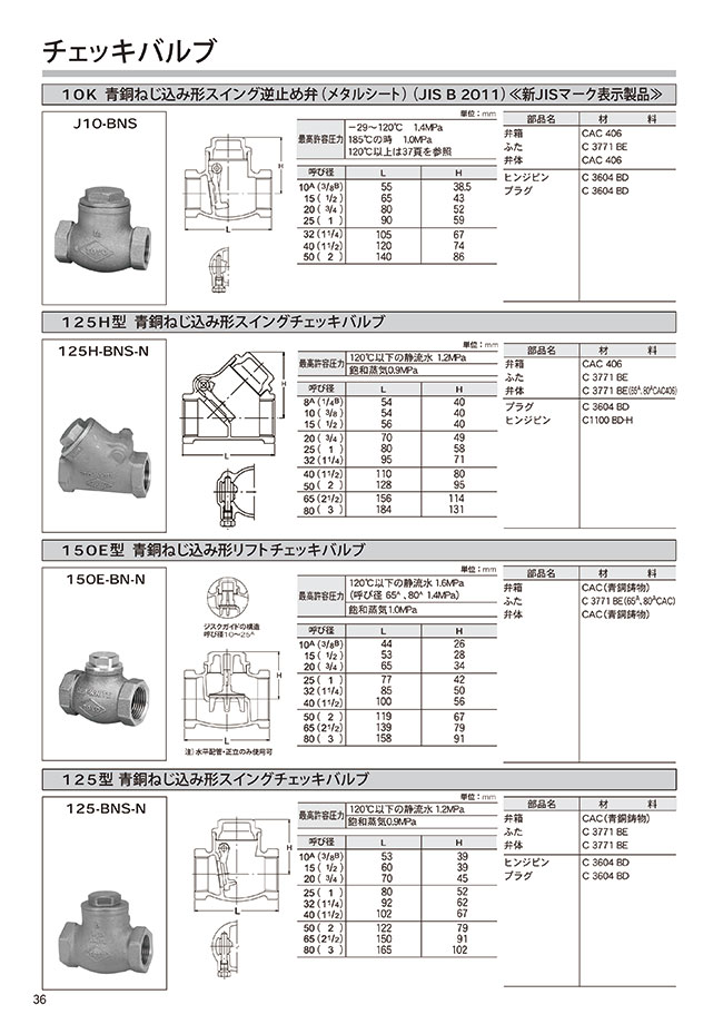 150 E Type - Bronze Screw-in Type Lift Check Valve | TOYO VALVE ...
